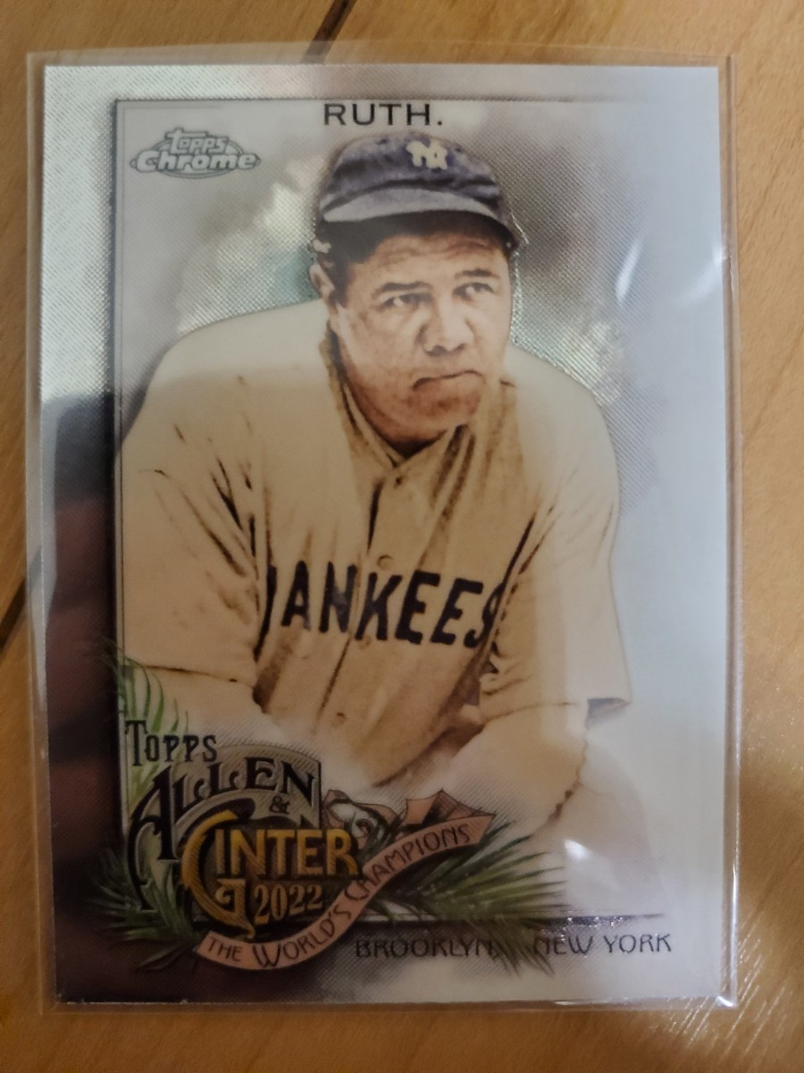 【未使用に近い】babd Ruth Topps Allen&ginter chrome 2022 ベーブ・ルース ベースカード ヤンキースの ...
