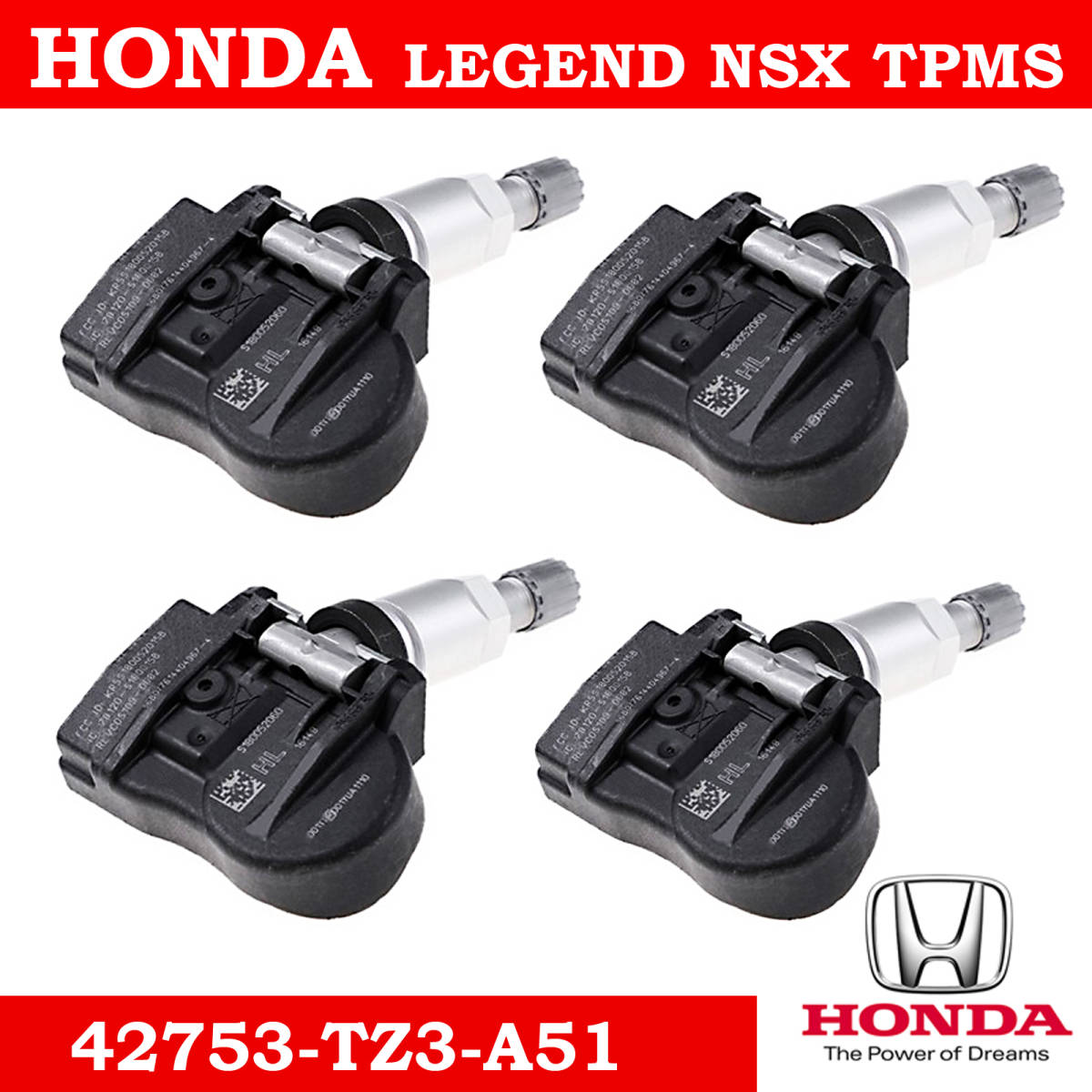 【未使用】新品 ホンダ NSX NC1 レジェンド KC2 TPMS 4個セット タイヤ空気圧センサー プレッシャーモニター HONDA 42753TZ3A51 /42753-TY2-A51の ...