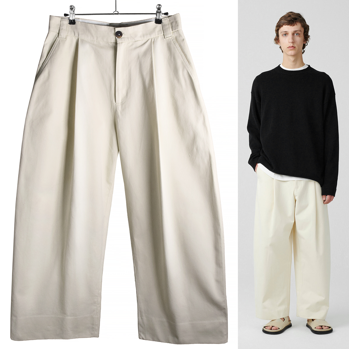 【目立った傷や汚れなし】正規品 美品 STUDIO NICHOLSON 2022-23 SORTE VOLUME PLEAT PANTS スタジオニコルソン ワイドパンツ シャツの落札情報詳細 ...