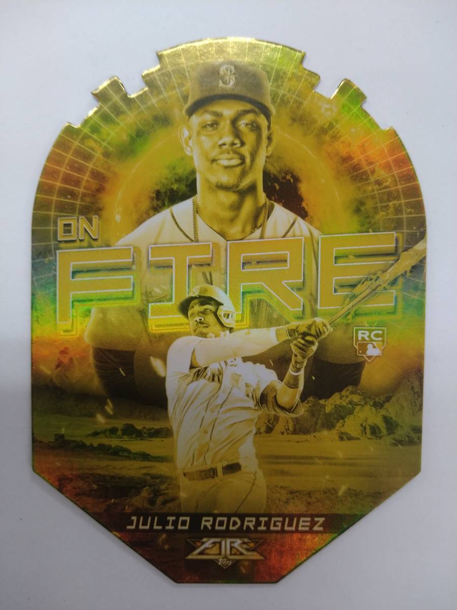 【未使用】値下げ TOPPS 2022 FIRE EF-30 JULIO RODRIGUEZ RC ON FIRE GOLD MINTED ...