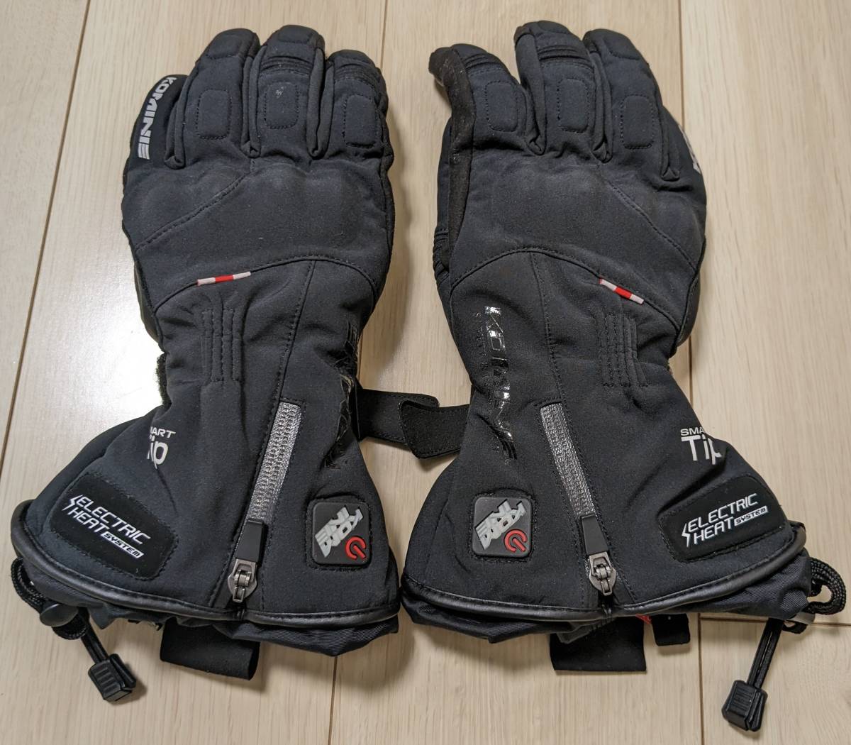 【やや傷や汚れあり】KOMINE 電熱4点セット グローブ Lサイズ ＋ ニー＆トゥ－ウォーマー EK-205 EK-208 AK-330 ...