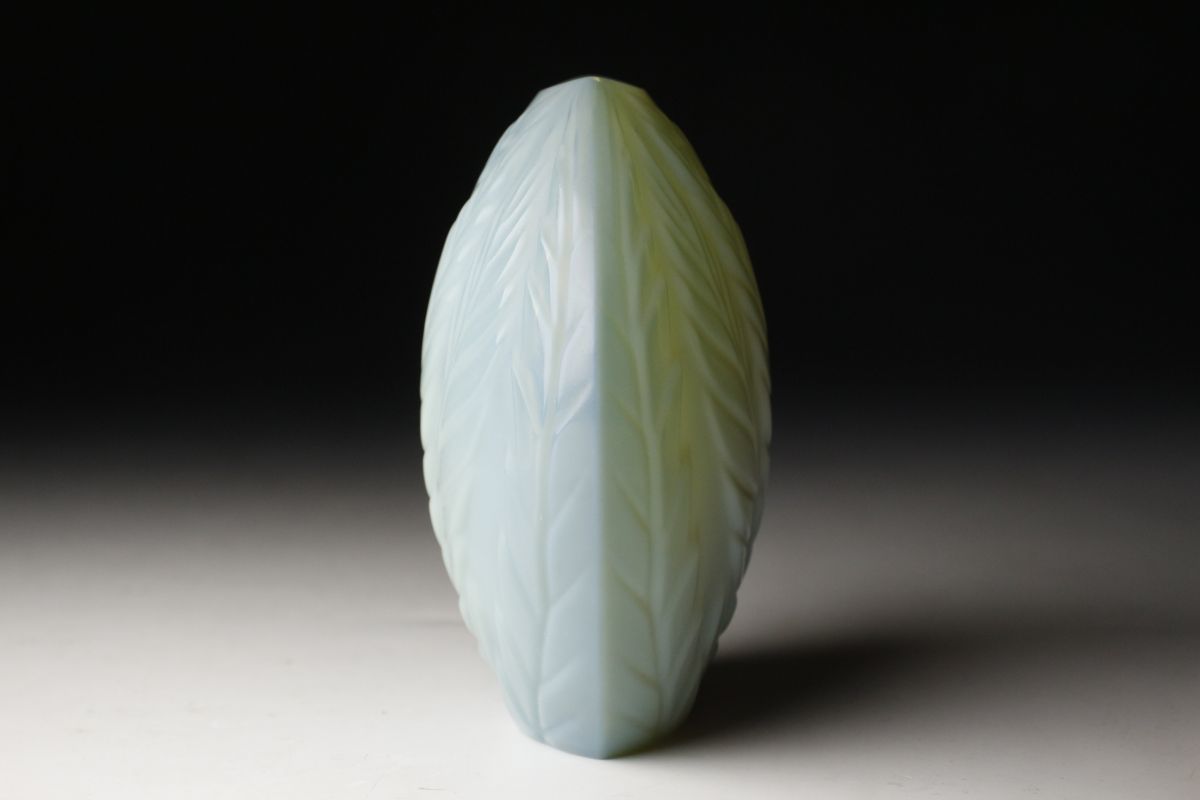 【中古】【LIG】LALIQUE ラリック Filicaria 羊歯文花瓶 12㎝ 細密造 花器 ケース付 西洋アンティーク [.WW]04の ...