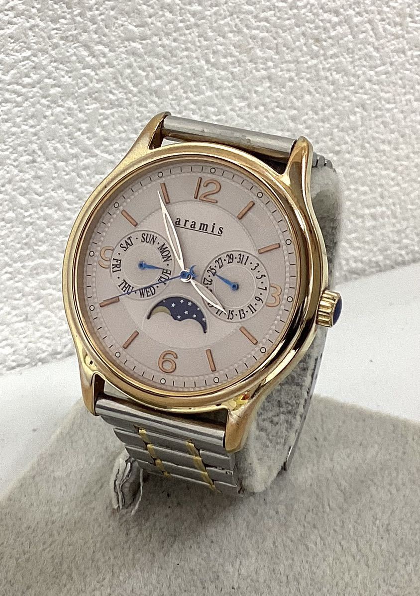 【傷や汚れあり】W670-S24-1351 aramis アラミス CAL-6P80 2015 LIMITED EDITION ムーンフェイズ ...