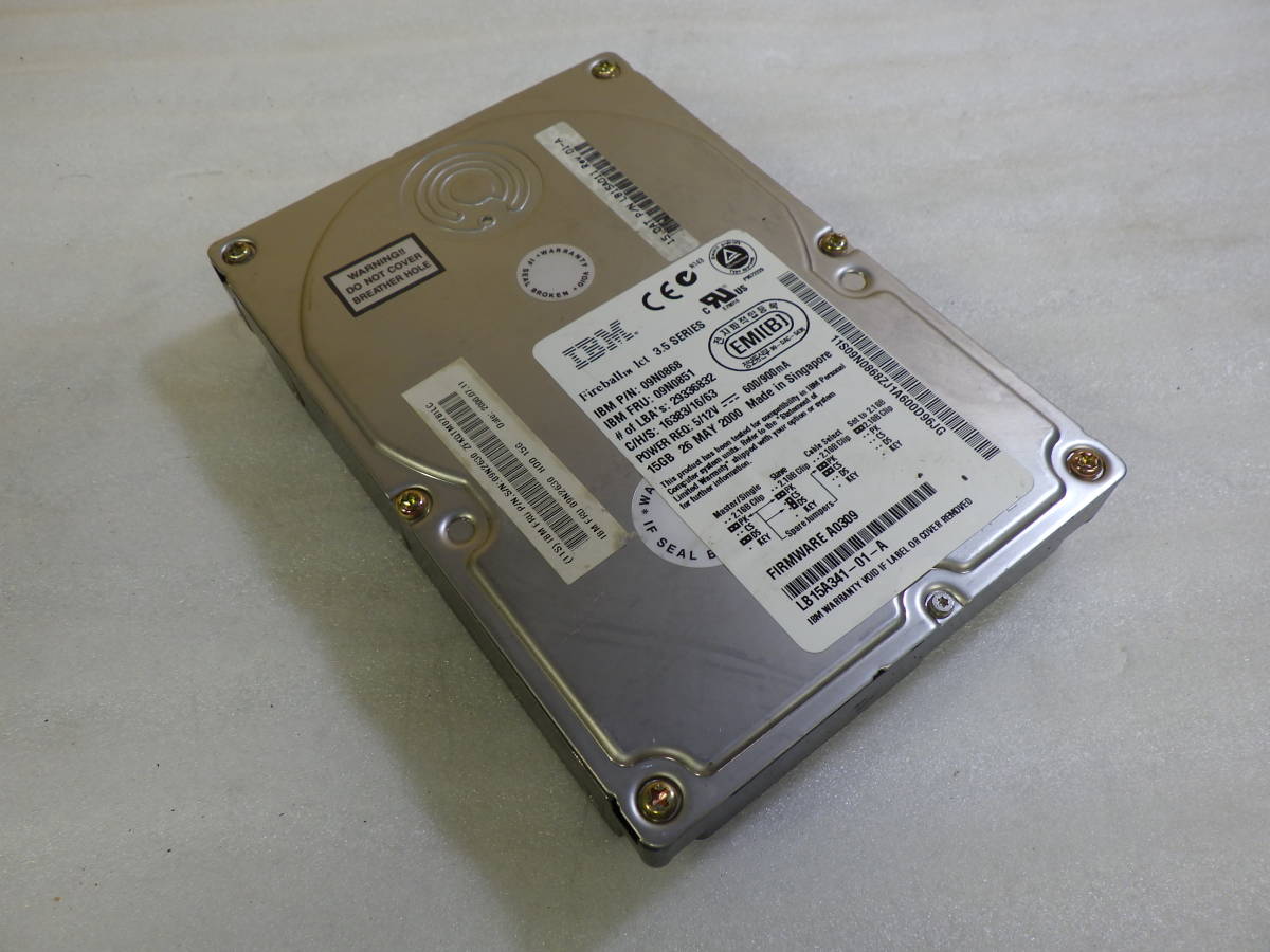 【やや傷や汚れあり】IBM 15GB Quantum Fireball 3.5インチ HDD FIRMWARE A0309 ALB30930 ...