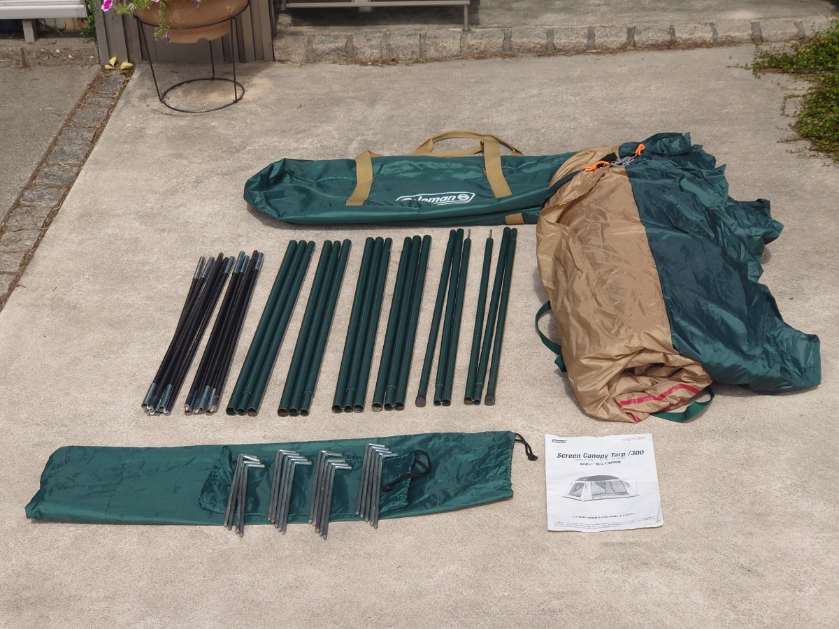 【やや傷や汚れあり】FG825 キャンプ用⑤ テント SCREEN CANOPY TARP/320 170T13800J 320*320*225cm コールマン スクリーンキャノピータープ ...