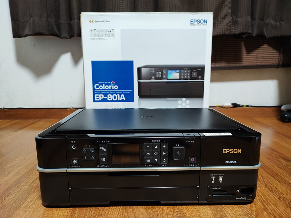 【傷や汚れあり】エプソン★EPSON A4対応インクジェット複合プリンタ マルチフォトカラリオ EP-801A ジャンク 詰め替えインク付きの ...