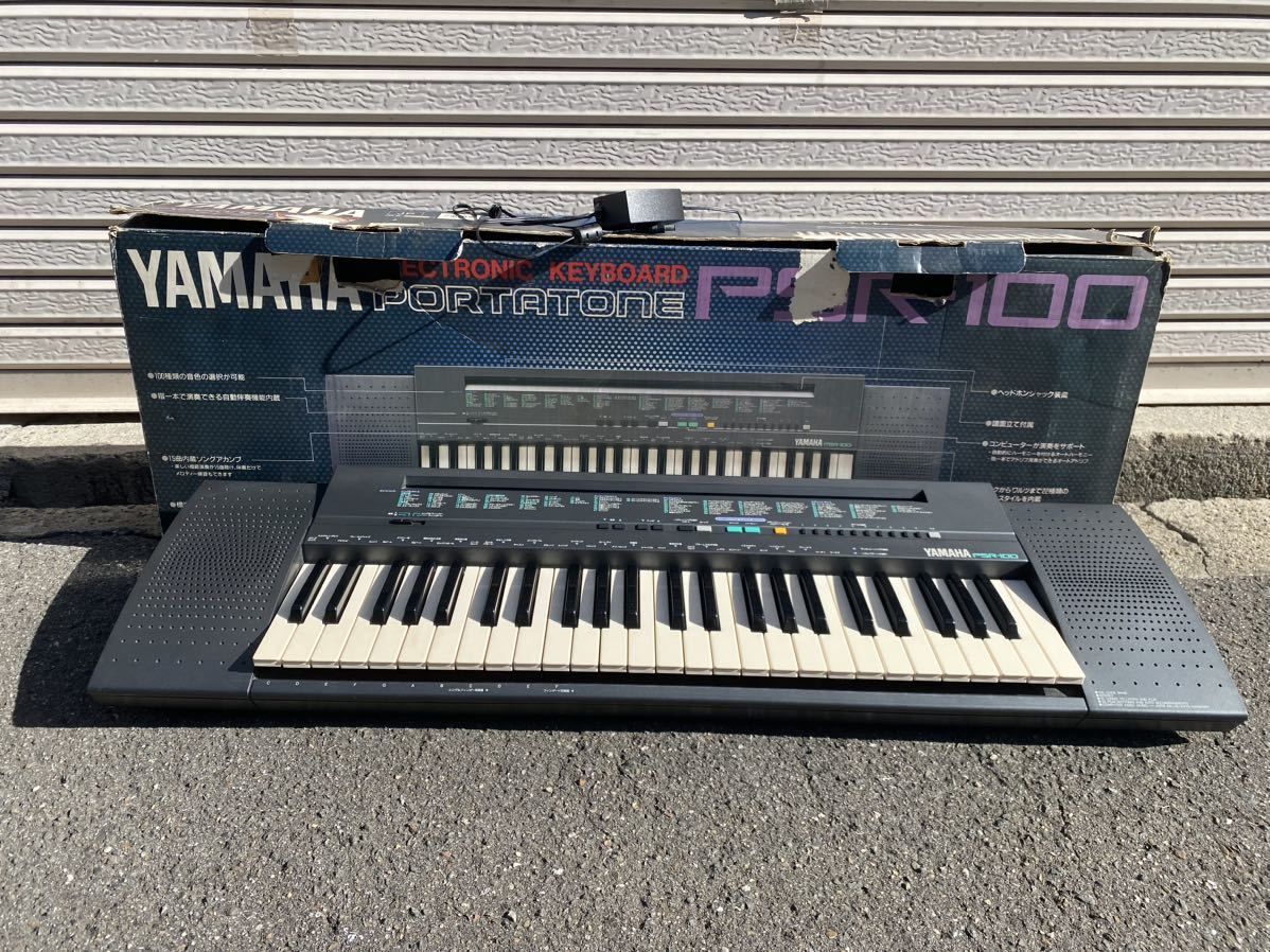 【やや傷や汚れあり】J10134 状態良好 動作品YAMAHA ヤマハ 電子キーボード ポータトーン PSR-100 49鍵盤 電子ピアノ ...