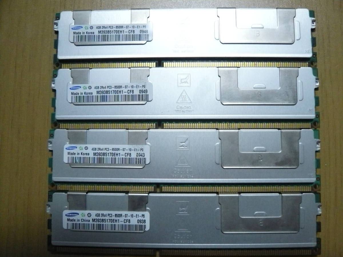 【目立った傷や汚れなし】PC3-8500R(DDR3-1066) 16GB (4GB×4枚セット) N8402-044の落札情報詳細 - ヤフオク落札価格検索 オークフリー