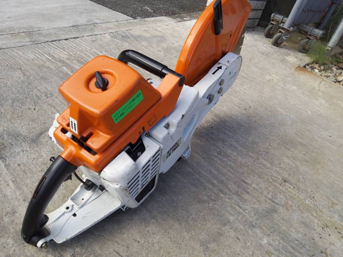 【目立った傷や汚れなし】即決税込中古保証付STIHLエンジンカッターTS760 355mmダイヤホイール装着 排気量111cm3 2サイクル ...