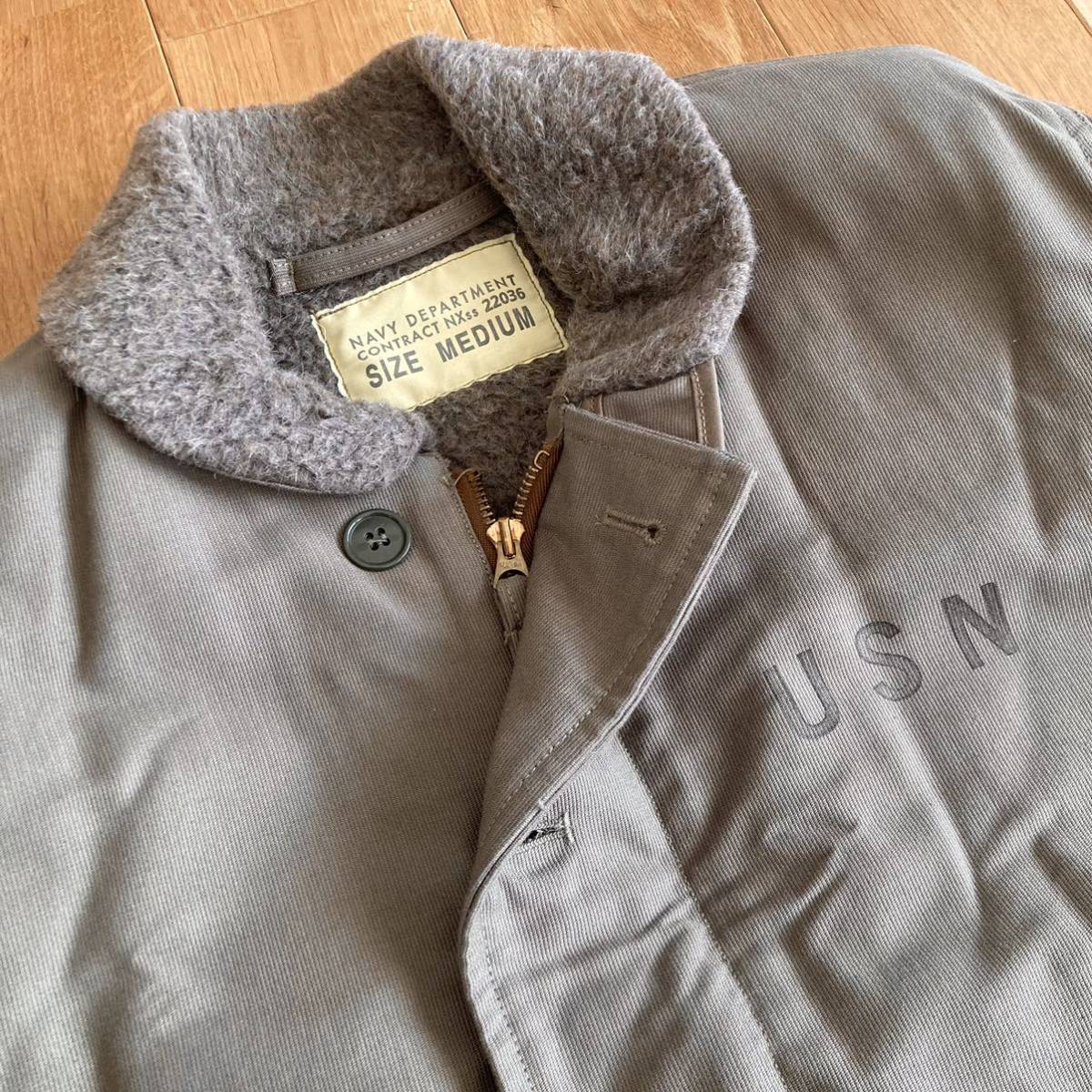 【傷や汚れあり】★Buzz Rickson´s★TALONジッパー★東洋エンタープライズ★N-1デッキジャケット★M13795★U.S.NAVY★NAVY DEPARTMENT★ Mサイズ★の ...