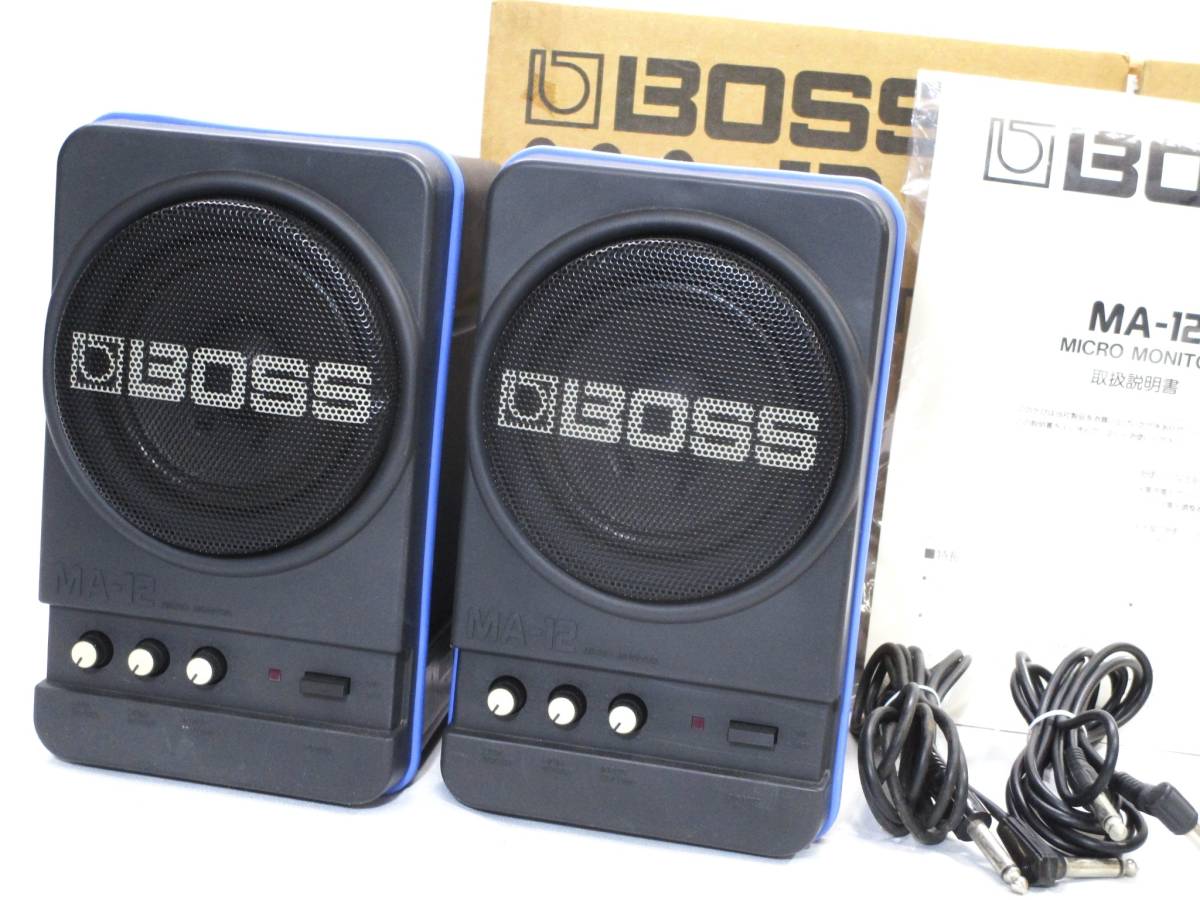 【傷や汚れあり】☆BOSS ボス MA-12 MICRO MONITOR モニタースピーカー ペア 取扱説明書 箱付き☆ S05-0106の ...