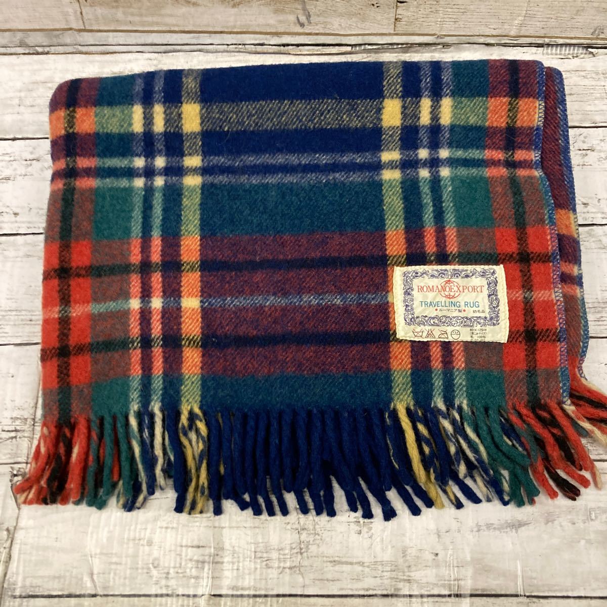 【やや傷や汚れあり】Q031 ROMANOEXPORT TRAVELLING RUG ブランケット トラベリングラグ ルーマニア製 ウール100% 80×125cmの落札情報詳細 ...