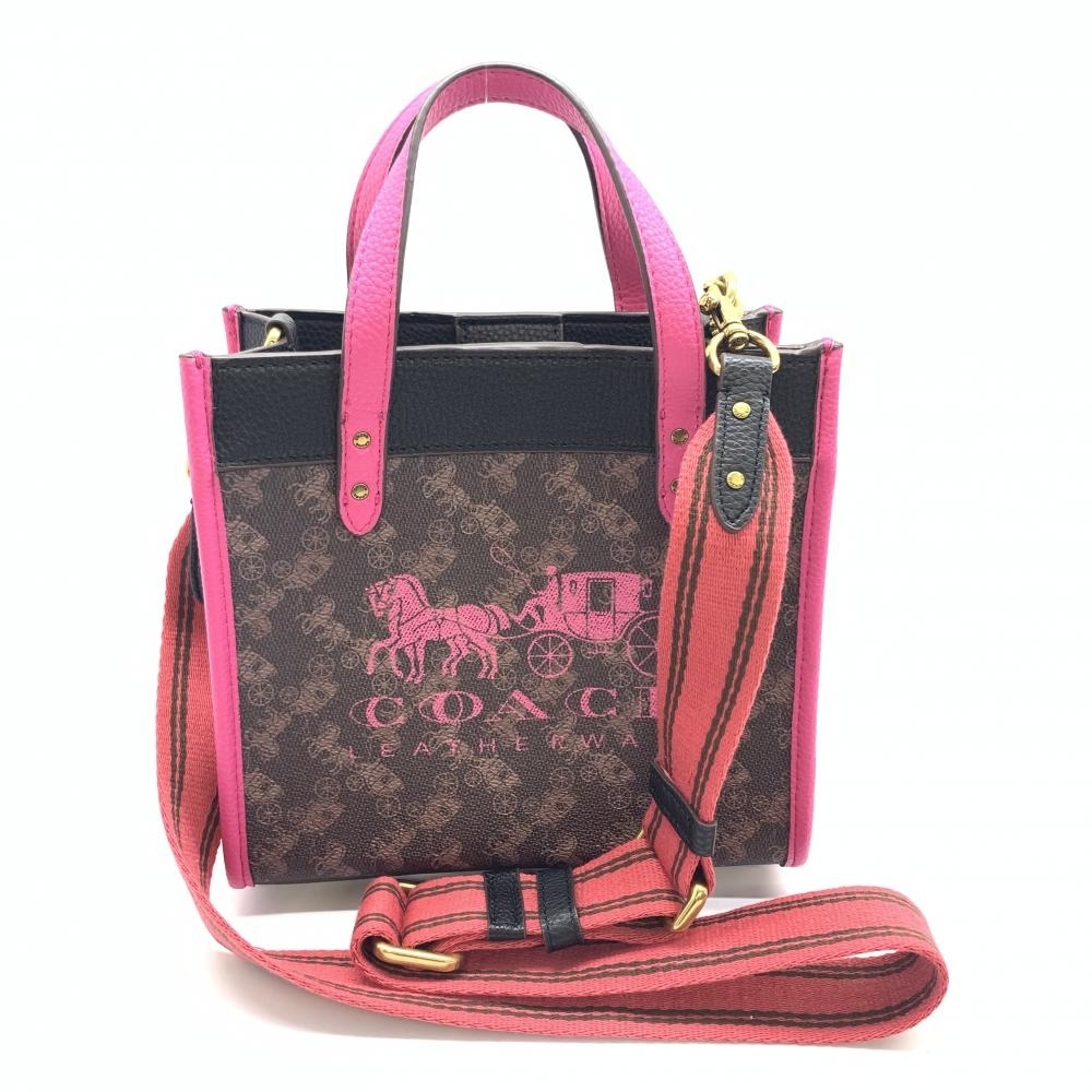【目立った傷や汚れなし】COACH コーチ C8456 フィールド トート 22 ウィズ ホースアンド キャリッジ プリント ＆ キャリッジバッジ 2WAYバッグ 管理HS36318の落札情報 ...