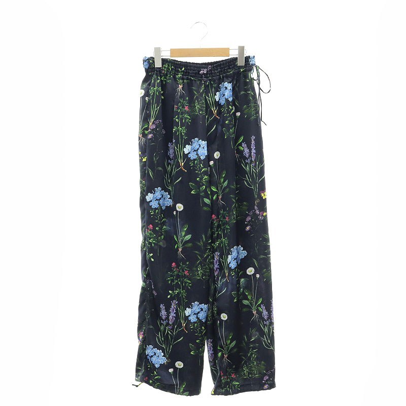 【目立った傷や汚れなし】ティッカ TICCA 23SS サテンプリント パンツ ワイド ストレート イージー 花柄 総柄 F 紺 ネイビー マルチカラー /CX OS レディースの落札情報詳細 ...
