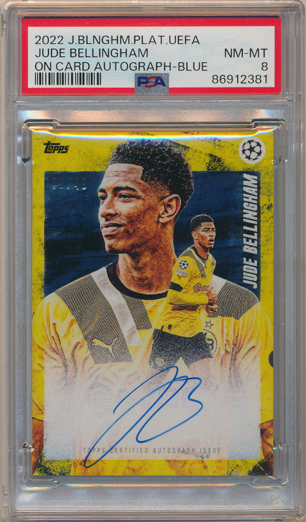 【目立った傷や汚れなし】Jude Bellingham 2022-23 Topps Platinum Curated UEFA On Card ...