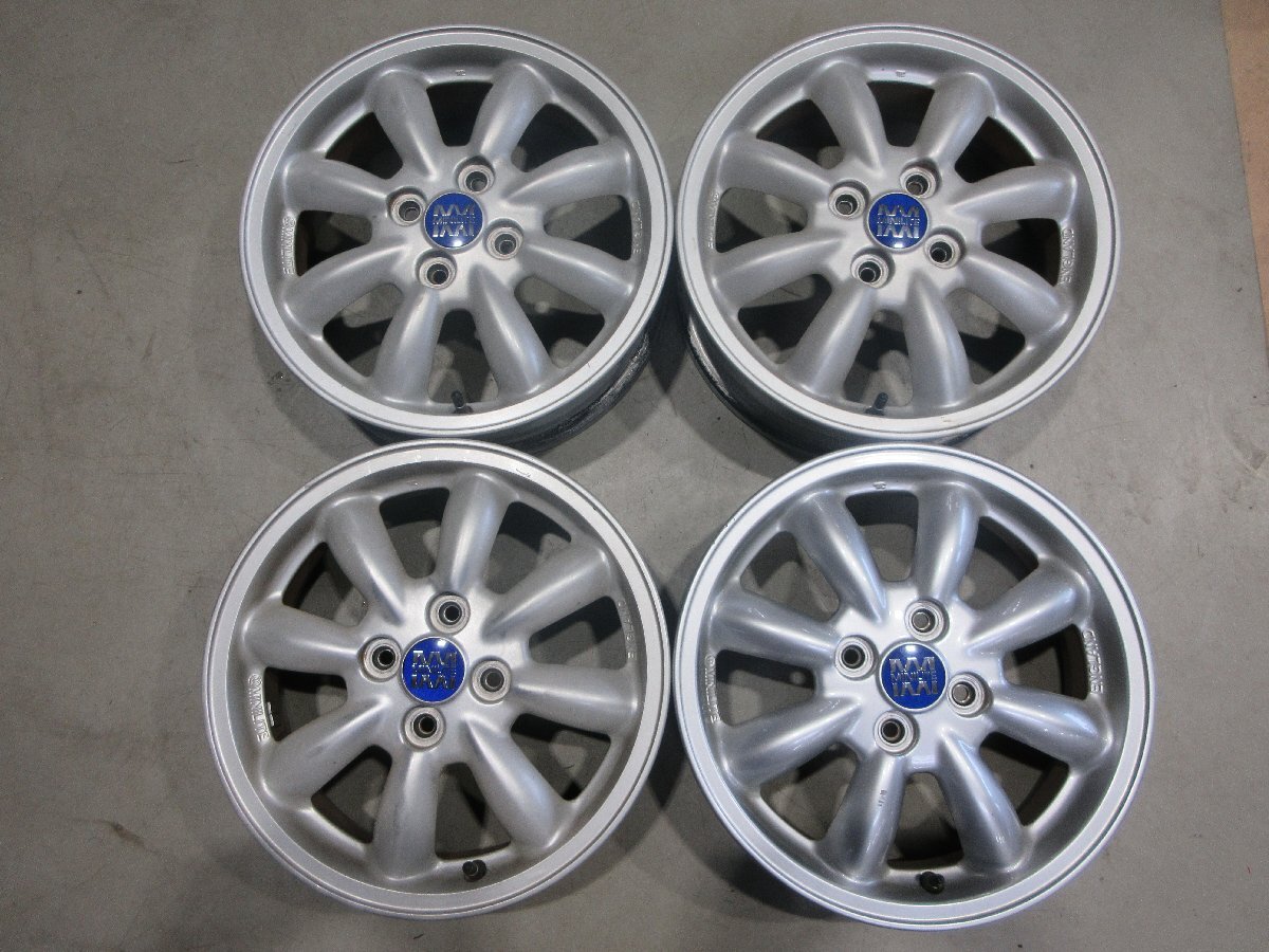 【やや傷や汚れあり】改 (R06/04/08) 15インチ アルミホイール / ミニライト ダイハツ / 15X4.5J+45 / 4H PCD100 / 4本 / 中古 / ※説明文必読の ...