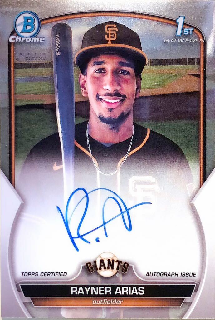 【目立った傷や汚れなし】【超有望株】rayner arias 1st Bowman Chrome Auto 直筆サイン RC ルーキー ...
