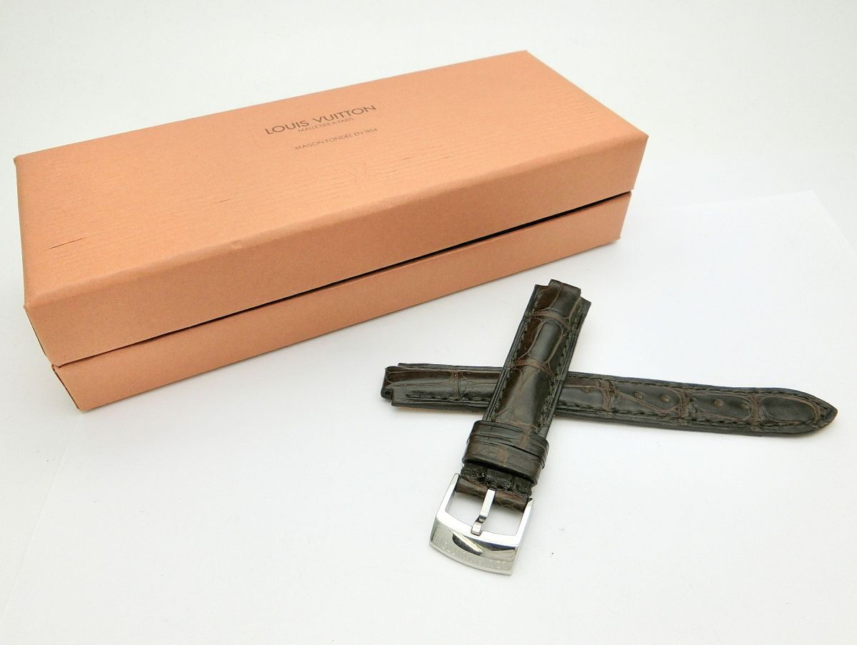 【傷や汚れあり】1000円スタート 腕時計用ベルト LOUIS VUITTON ルイヴィトン タンブール ブラウン アリゲーター 皮革製ストラップ 箱付 雑貨類 TEB D209の落札情報詳細 ...