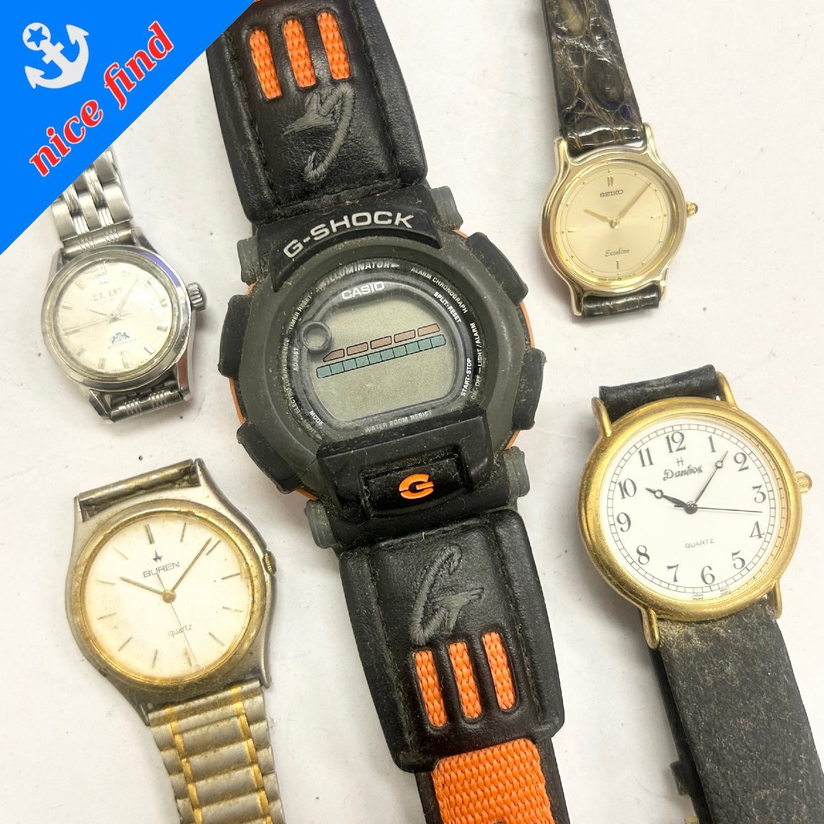 【やや傷や汚れあり】【TM0516】ジャンク時計 3本まとめ 不動時計 腕時計 JAXIS SCRIPT ALBA Y450-4180 セイコー Danhox H 箱付き クォーツ パーツ取り ...