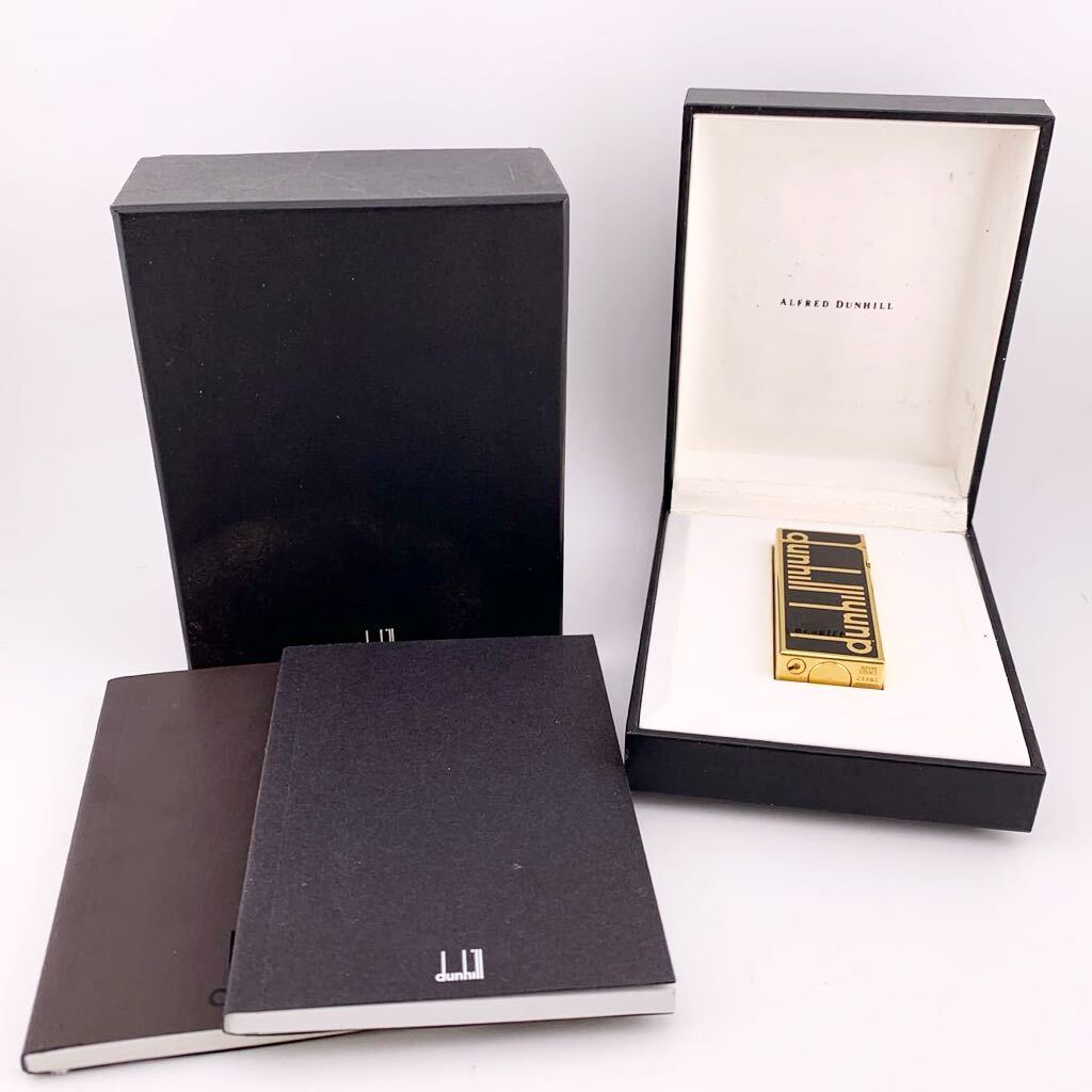 【傷や汚れあり】dunhill ダンヒル 29867 ゴールド カラー ブラック ライター 喫煙具 喫煙グッズ コレクション 箱付 ※着火未 ...