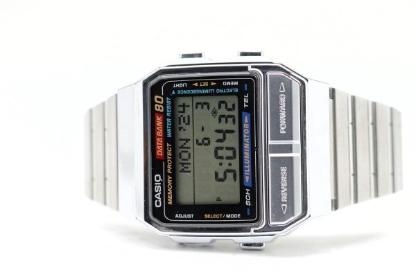 【やや傷や汚れあり】604 CASIO DATA BANK 80 MEMORY PROTECT QZ 1475 DB-810 カシオ データ ...
