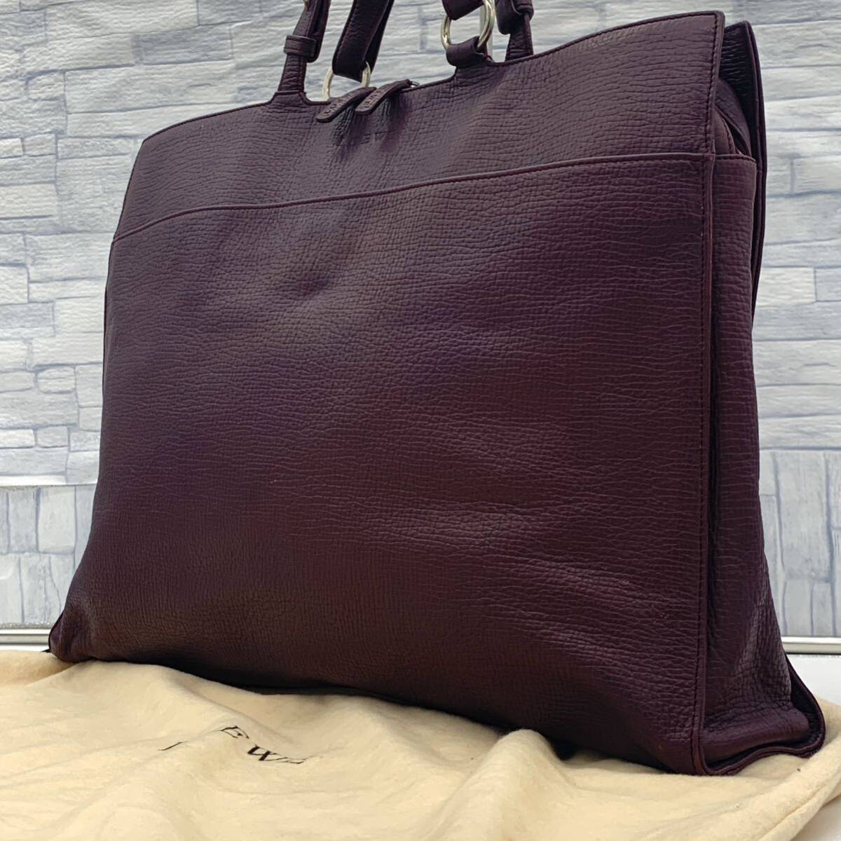 【目立った傷や汚れなし】希少モデル 極美品 ロエベ LOEWE ビジネスバッグ ブリーフケース トート ハンド レザー メンズ 大容量 A4 PC収納 肩掛け 希少カラー 1円の落札情報詳細 ...