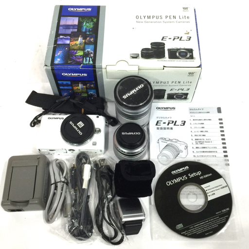 【やや傷や汚れあり】1円 OLYMPUS PEN Lite E-PL3 M.ZUIKO DIGITAL 14-42mm 1:3.5-5.6 含む ミラーレス一眼カメラ レンズ C232357の ...