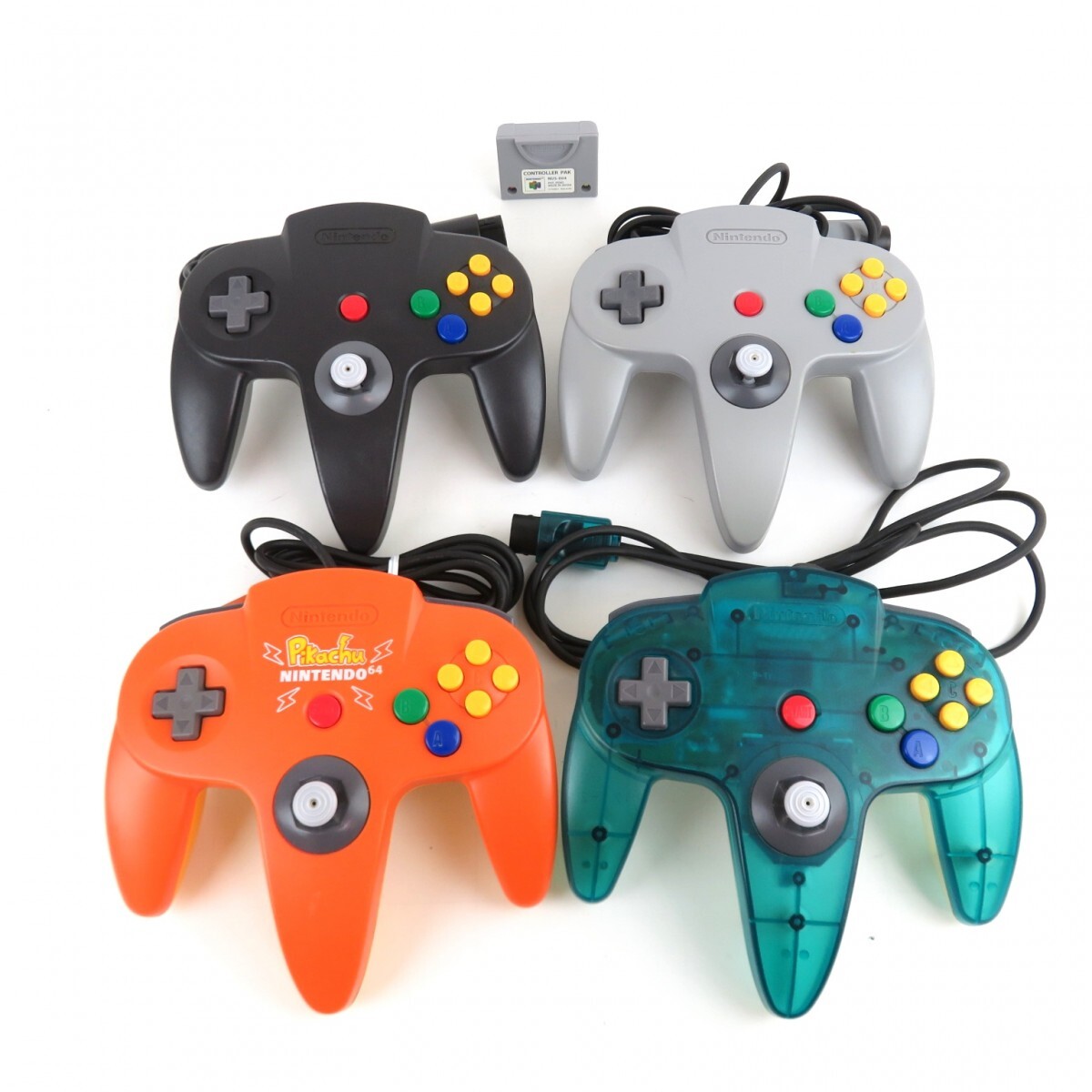 【中古】まとめ 5点 NINTENDO64 コントローラー NUS-005 コントローラーパック NUS-004 ピカチュウ クリアブルー ...
