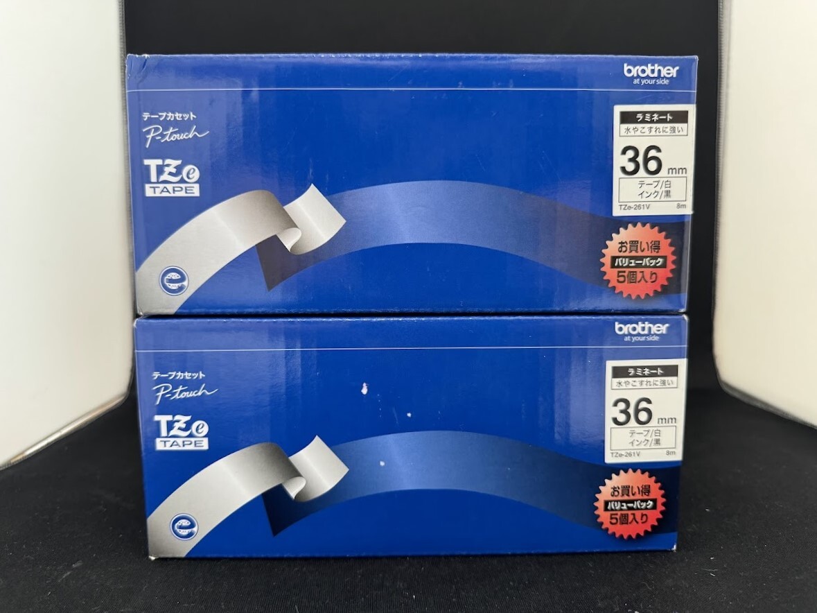 【未使用】未使用品 brother ブラザー テープカセット 5個入り TZe-261V 幅:36mm 長さ:8m 白テープ インク黒 ラミネート P-touch 2箱 セットの落札情報詳細 ...