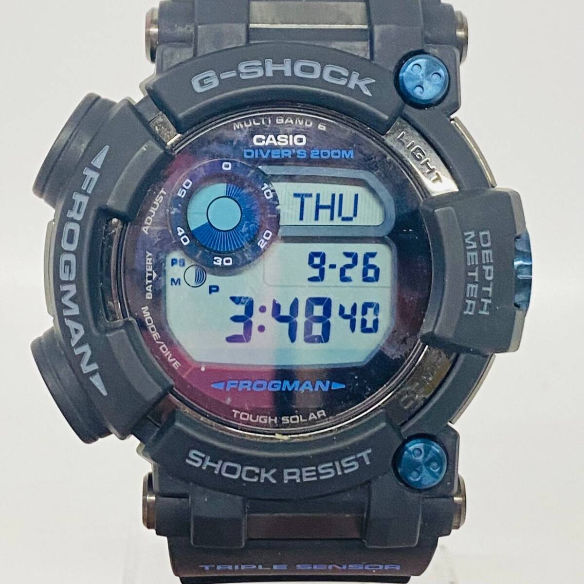 【目立った傷や汚れなし】極美品 G-SHOCK ジーショック CASIO カシオ 腕時計 DW-6300-1B フロッグマン FROGMAN デジタル クォーツ 海外モデル ...