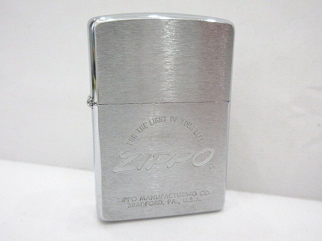 【傷や汚れあり】 Zippo ジッポー FOR THE LIGHT OF YOUR LIFE BRADFORD PA 1993年製 シルバー系 ロゴ オイルライター 喫煙グッズ 喫煙具 現状品 ...