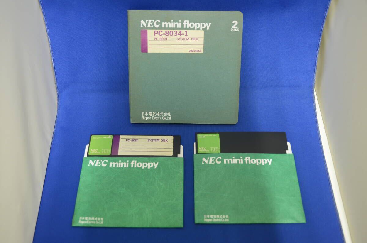 【目立った傷や汚れなし】希少★PC-8001用 5インチFD システムディスク PC-8034-1 2DISKS 日本電気 NEC mini ...