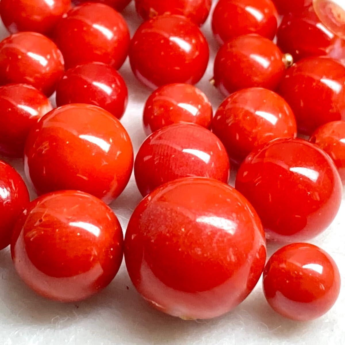 【やや傷や汚れあり】1円〜!! 天然赤珊瑚おまとめ15.1g d 75.5ct 約5.5-11.0mm ルース 裸石 丸玉 jewelry サンゴ さんご コーラル coral w1マ12の ...