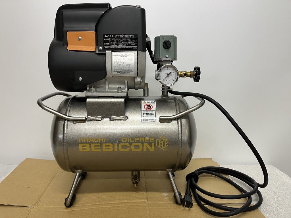 【傷や汚れあり】HITACHI・日立 エアーコンプレッサー 0.2LE-8SB スーパーオイルフリーベビコン 中古・現状品・動作保証無の落札 ...