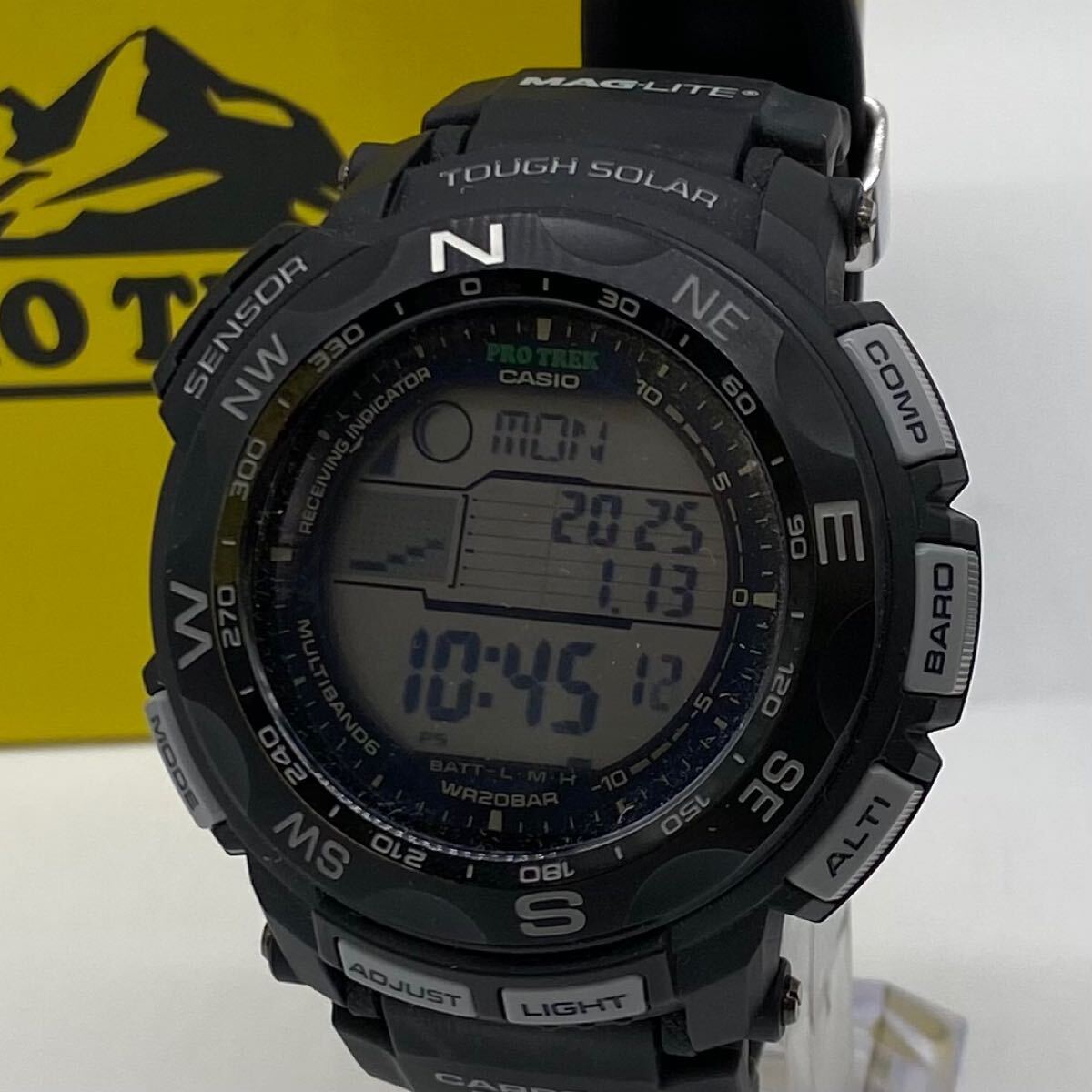 【目立った傷や汚れなし】CASIO カシオ PROTREK プロトレック PRG-510T-7 メンズ デジアナ ソーラー 腕時計 グレー文字 ...