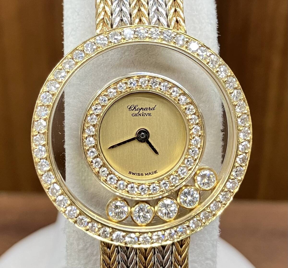 【やや傷や汚れあり】【電池交換済】 Chopard ショパール ハッピーダイヤモンド クォーツ レディース 腕時計 5Pダイヤ 750 金無垢 総重量34.5g 4097の落札情報詳細 ...