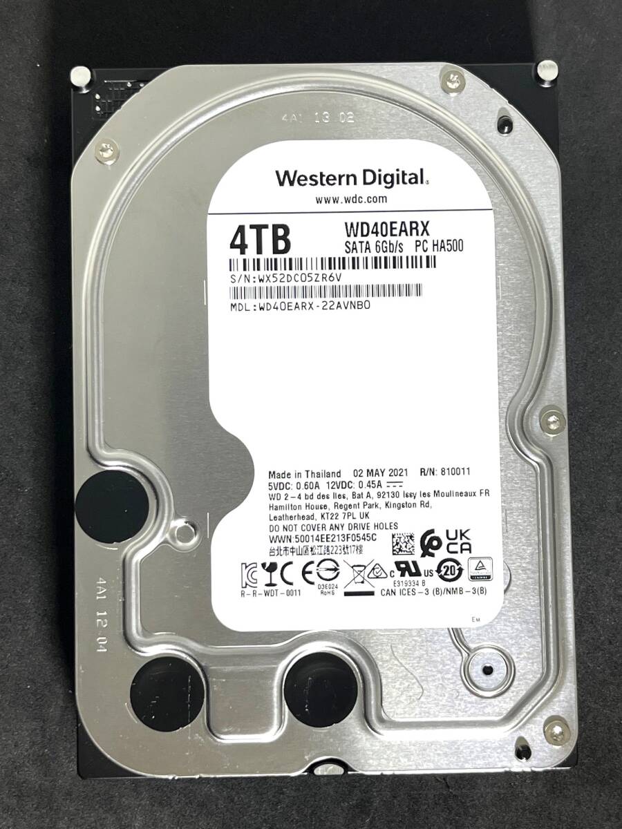 【目立った傷や汚れなし】★ 4TB ★【使用時間：5120h】 Western Digital / WD40EARX 2021年製 良品 3.5インチ内蔵 HDD WD [管理 ZR6V]の ...