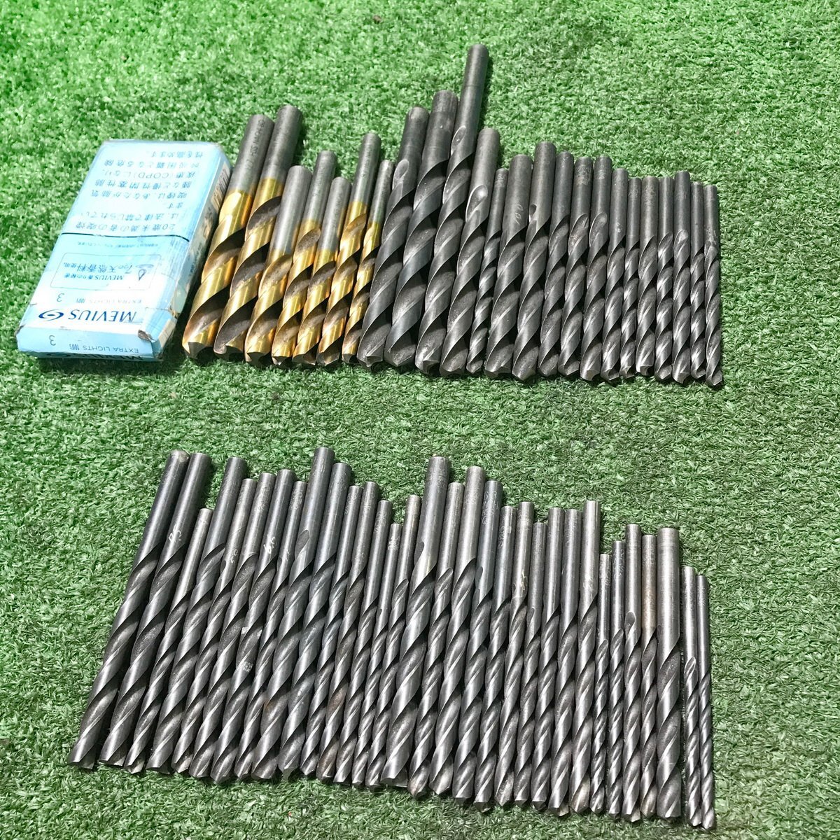 【傷や汚れあり】放蒼d277 ★計56点セット★ ナチ 他 tinコーティング含む 鉄工用ドリル 全長約75mm～180mm サイズ(3.5 ...