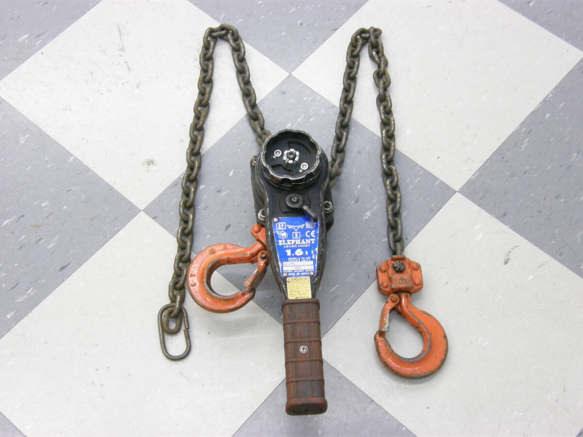 【傷や汚れあり】中古 象印 ELEPHANT レバーホイスト LEVER HOIST YA-160 1.6t CHAIN VH-7.1の落札情報詳細 - Yahoo!オークション落札価格検索 ...