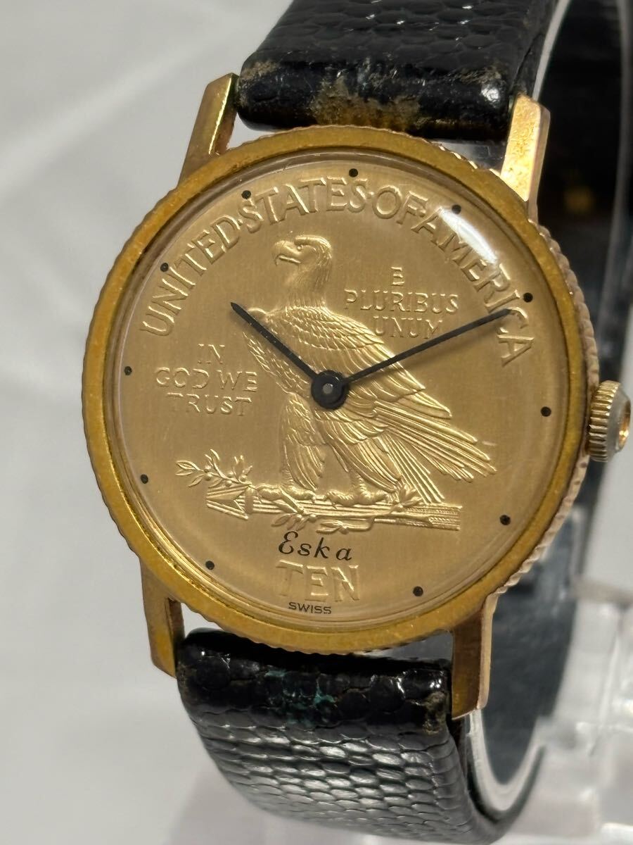 【やや傷や汚れあり】 40602 ELGIN/エルジン カナダ メープル コインウォッチ 2針 メンズ クォーツ 腕時計 レザーベルト 裏蓋925記載の落札情報詳細 - Yahoo ...