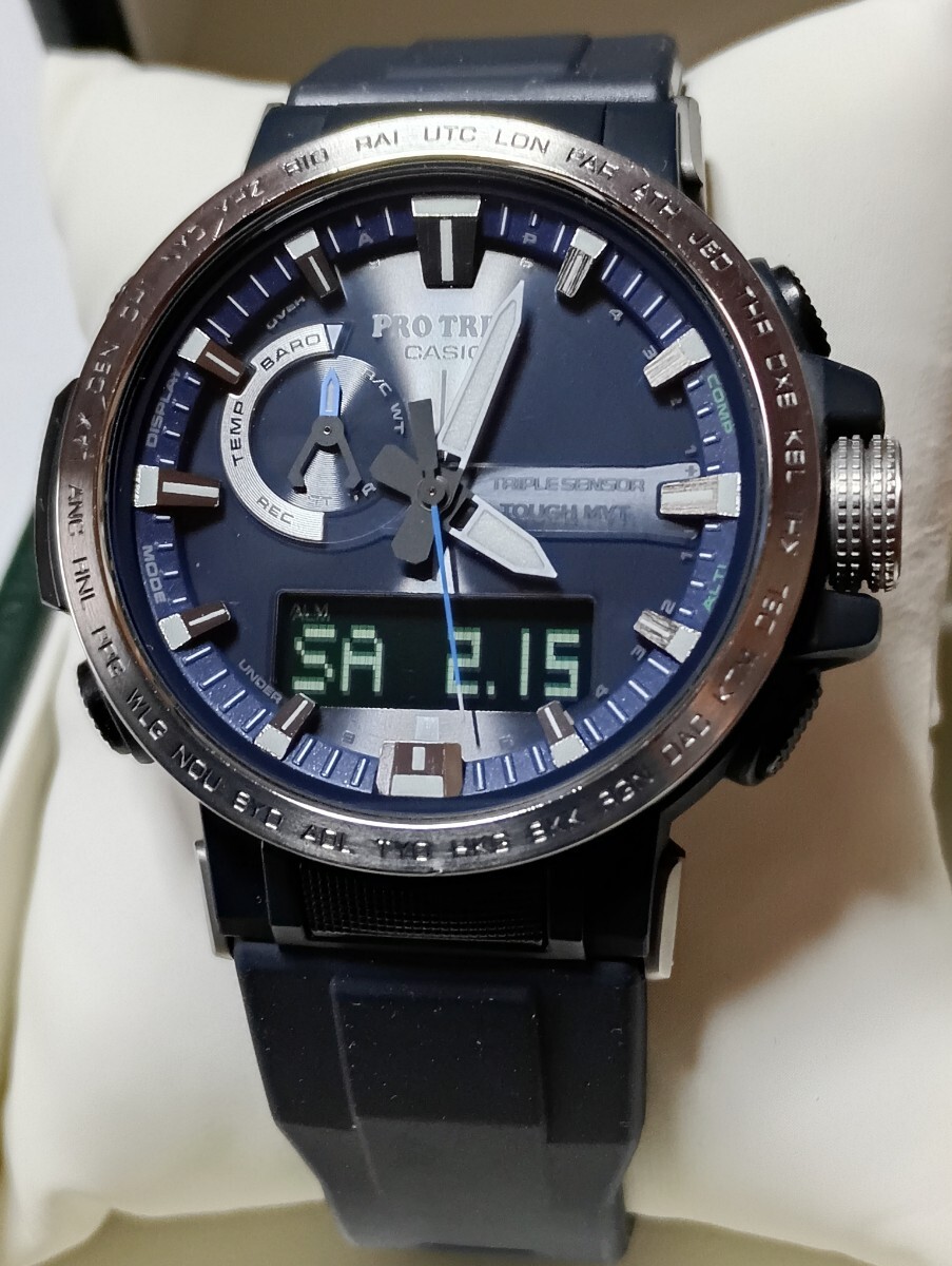 【やや傷や汚れあり】カシオ プロトレック CASIO PRO TREK 電波ソーラー PRW-60-2AJF ネイビー 中古品の落札情報詳細 ...