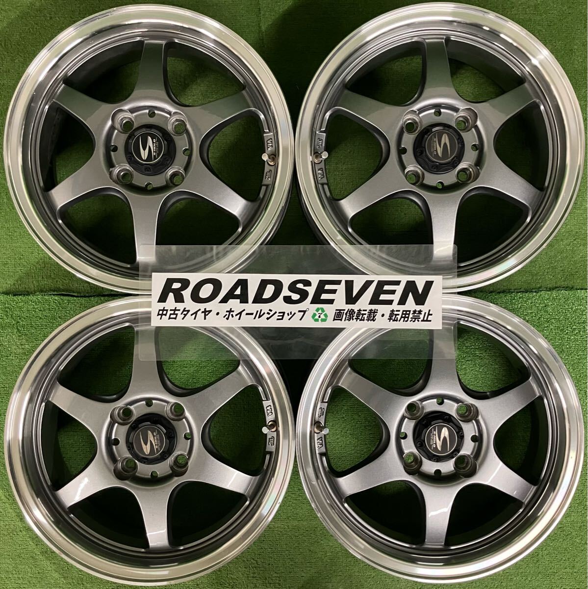 【傷や汚れあり】BADX S-HOLD 15×5J +45 4H PCD100 DUNLOP EC202 165/55R15 バリ溝 15インチ 4穴 軽自動車全般 アルミホイール4本セット ...