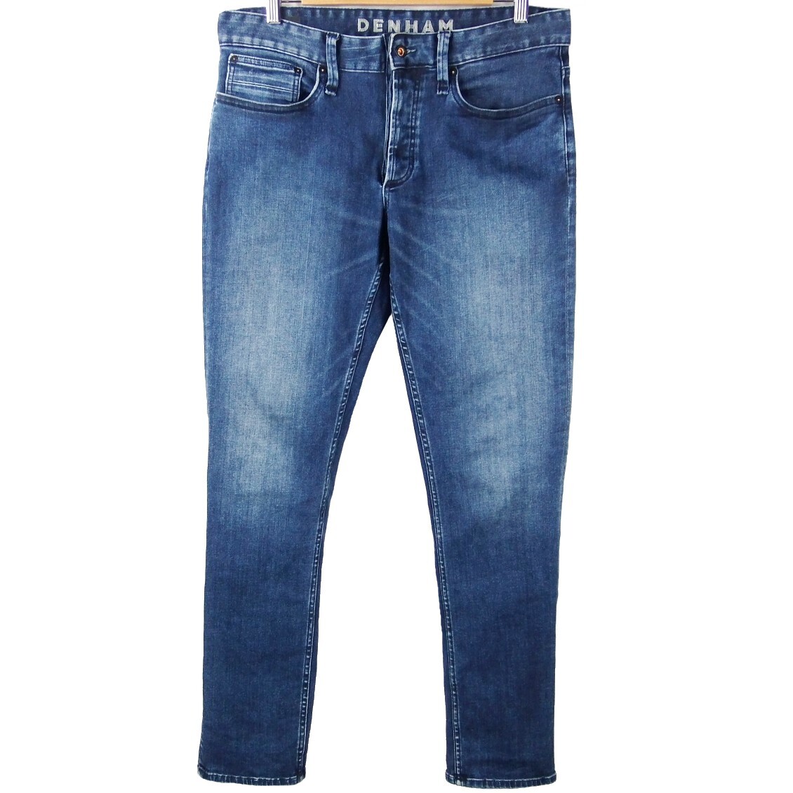 【目立った傷や汚れなし】極上:DENHAM(デンハム).ストレッチ スリム テーパード デニム 29×32(RAZOR SLIM FIT/CANDIANI DENIM/チェーンステッチ/W81 ...