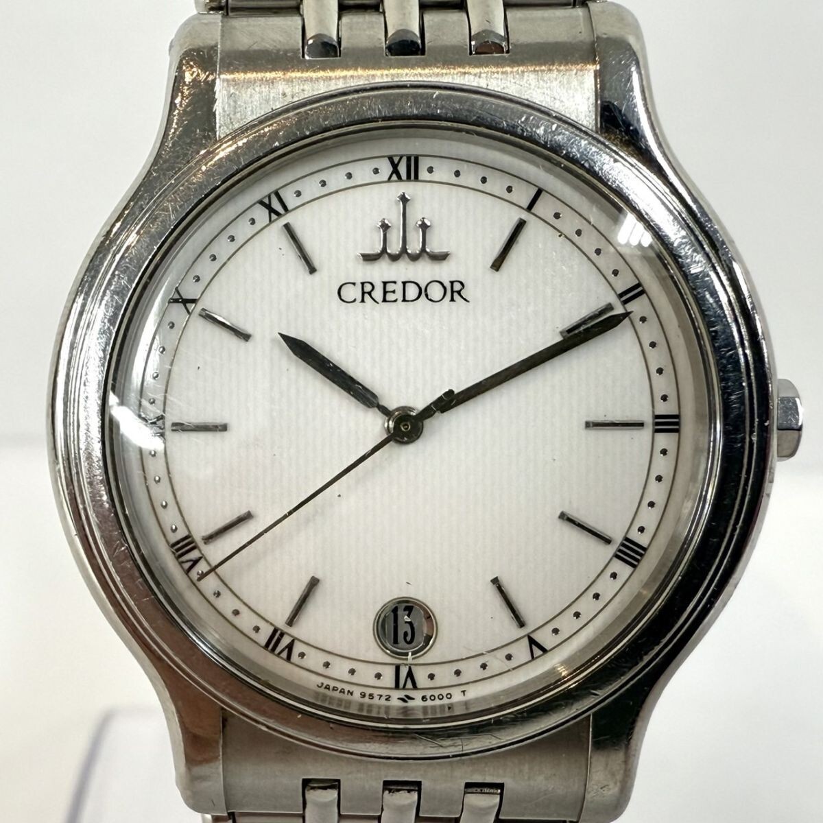 【傷や汚れあり】 B801-NG12-28【電池交換済み/稼働】 SEIKO セイコー CREDOR クレドール 9572-6000 メンズ ...