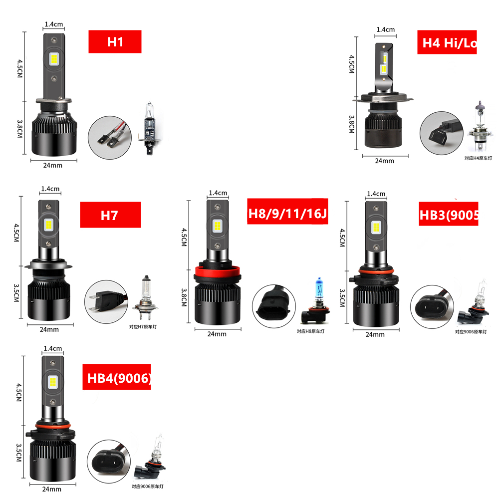 【未使用】爆光 LEDヘッドライト フォグランプ H1 LED H4 (Hi/Lo) H7 H8 H9 H10 H11 H16 HB3 HB4 6000k 6500kホワイトの落札情報詳細 ...