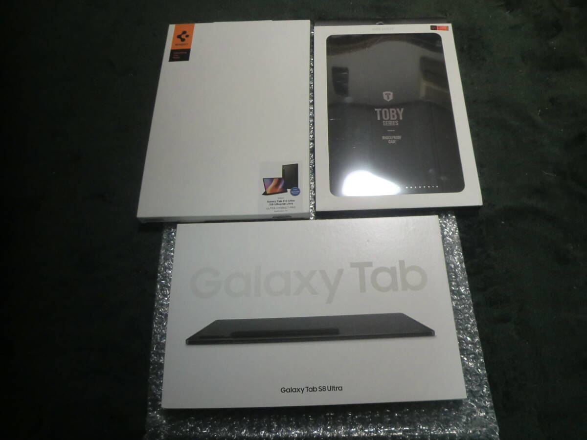 【未使用に近い】ほぼ新品 Samsung Galaxy Tab S8 Ultra SM-X900 wi-fi版 メモリ8GB ストレージ128GB 並行輸入品 Spigen DUX DUCIS ...