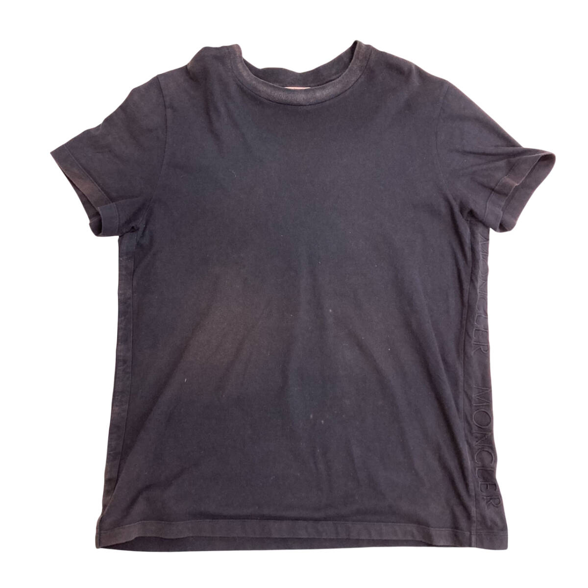 【傷や汚れあり】720912-8 MONCLER/モンクレール Tシャツ MAGLIA T-SHIRT ブラック 半袖 SIZE L ジャンク品 メンズ ファッション ...