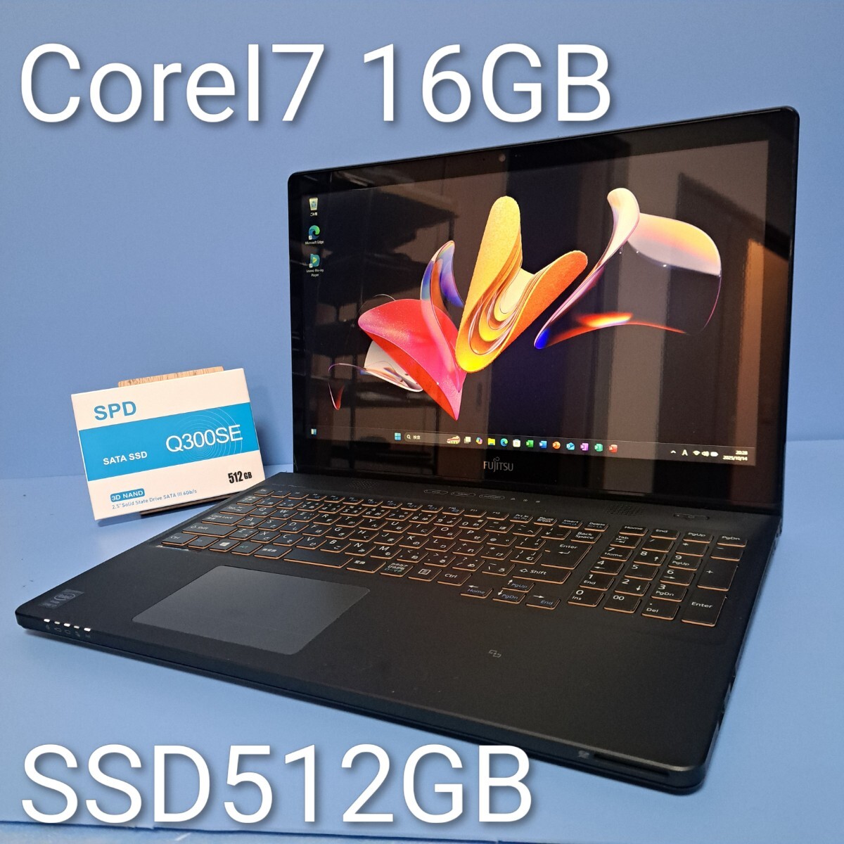 【やや傷や汚れあり】★最強Corei7★メモリ16GB/新品SSD512GB/フルHDタッチパネル/LIFEBOOK/AH77/M/ブルーレイ ...