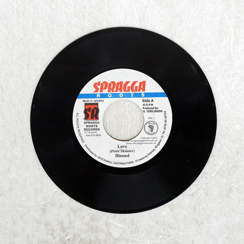 【目立った傷や汚れなし】ジャマイカ盤 BLESSED/LOVE/SPRAGGA ROOTS NONE 7 の落札情報詳細 - Yahoo ...