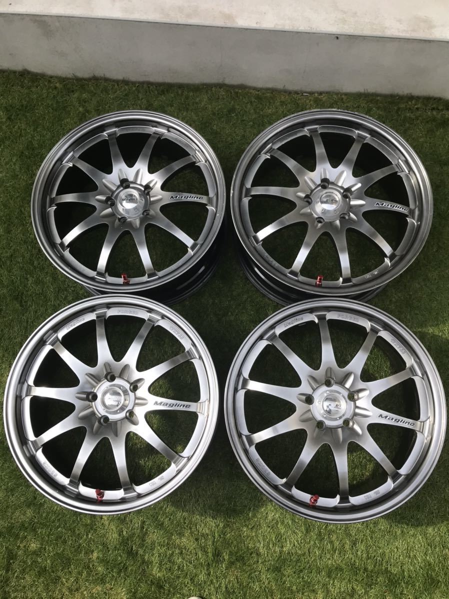 Magline forged マグライン フォージド 鍛造 PCD100 7j +45 4本 ZVW30 ZNE10 ZGE20プリウス ...